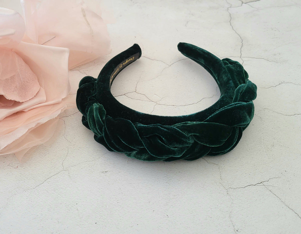 Plaited Silk Velvet Padded Headband, Woven Headpiece, – designbyhummingbird