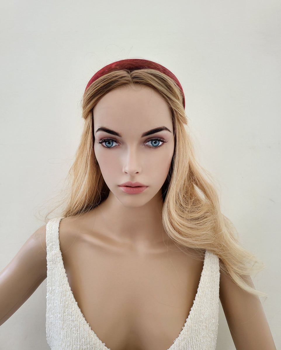 Luxury Silk Velvet Alice Band, Headband, 2 cm wide, Blue, Wine, Ivory ...